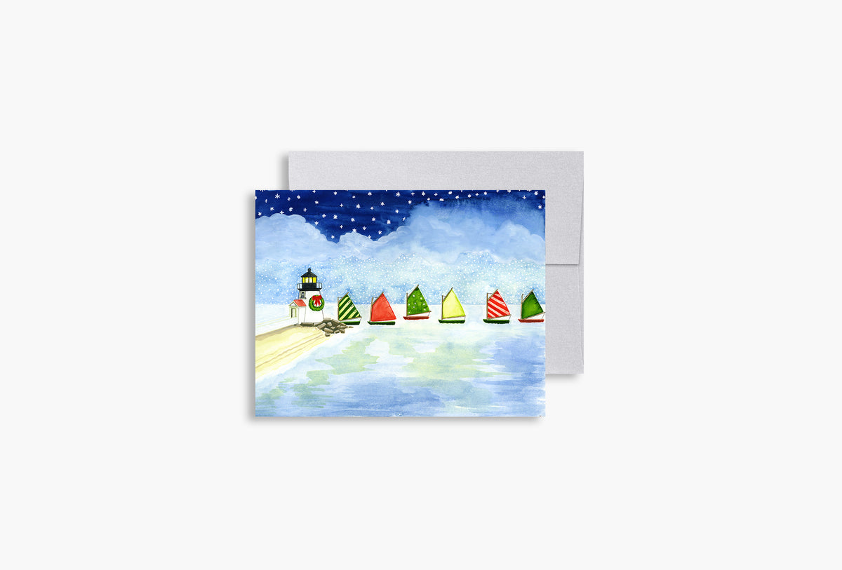Holiday Catboat Card – Old Salt Studio